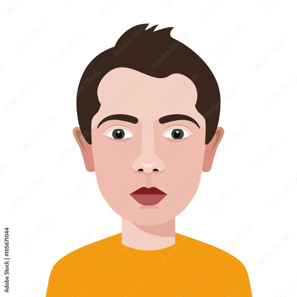 Flat vector character. Vector avatar with eyes. Vector portraits. flat ...