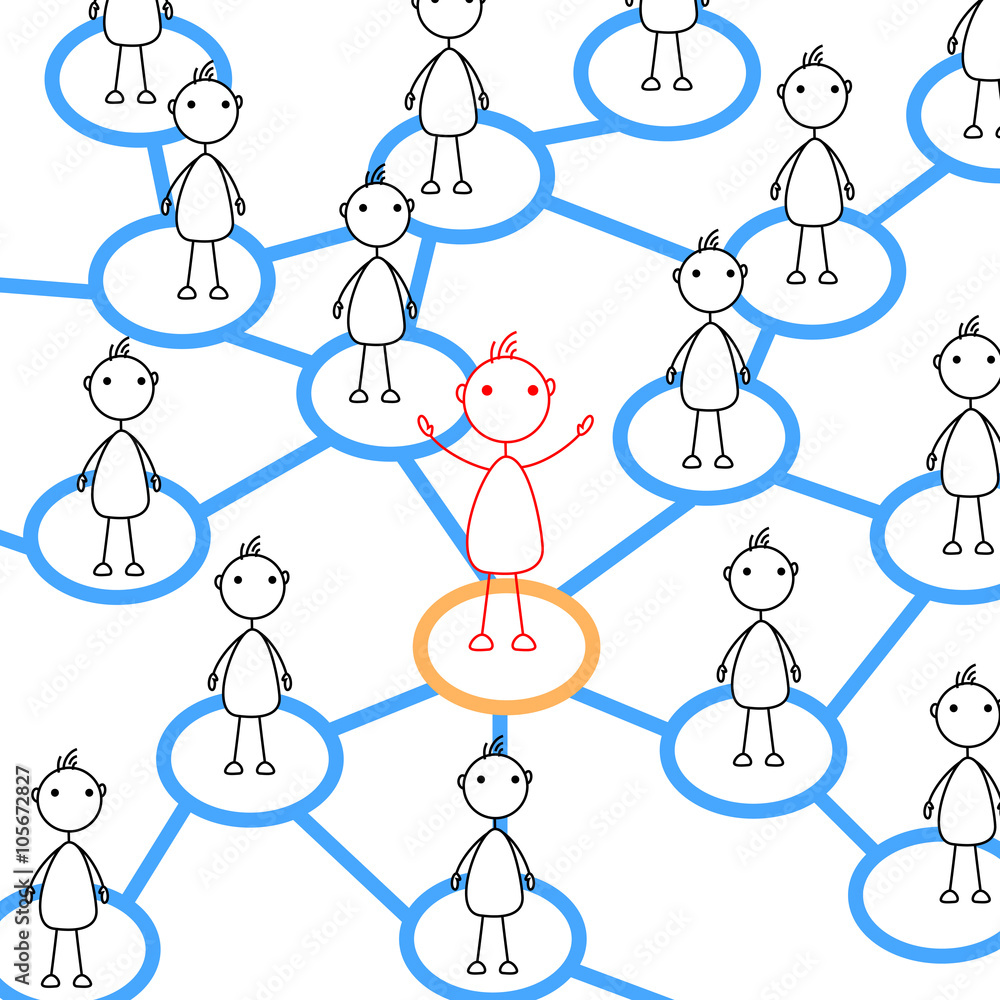 Unique stick figure in the crowd Stock Vector | Adobe Stock