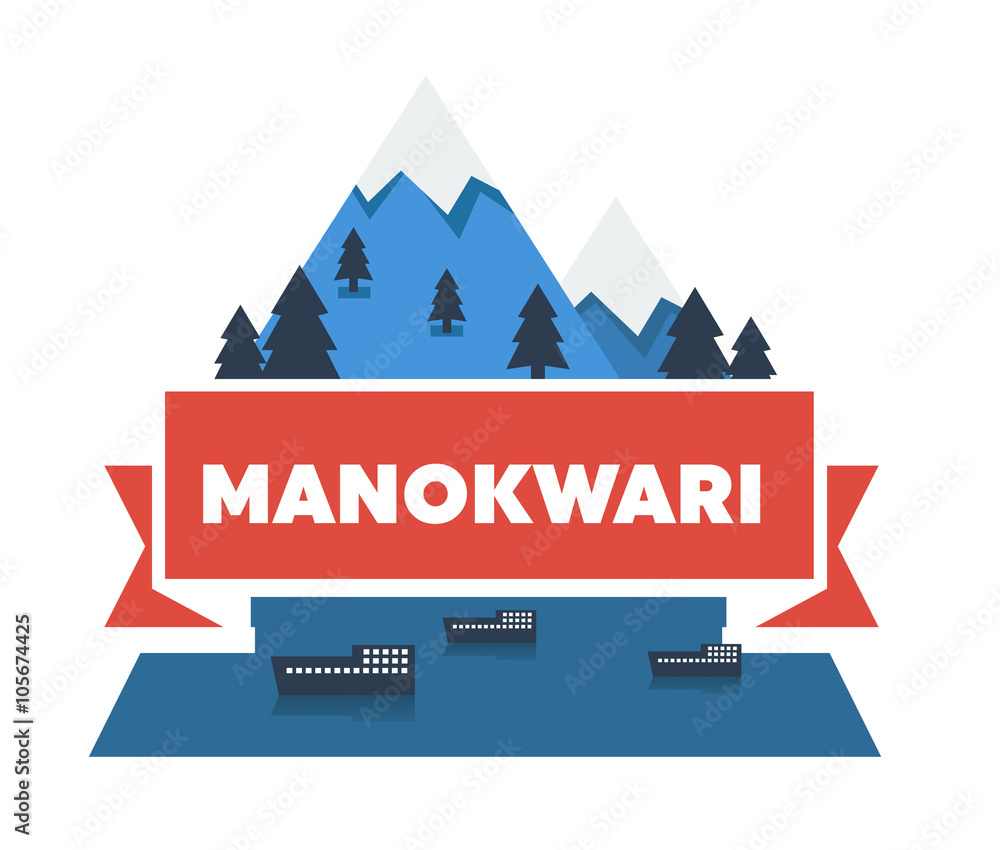 Manokwari is one of beautiful city to visit vector de Stock | Adobe Stock