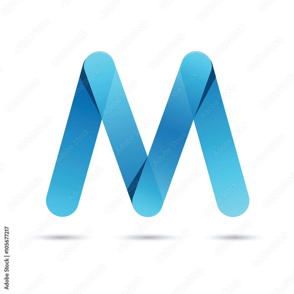 M font vector with blue color on White background, Futuristic fo Stock ...