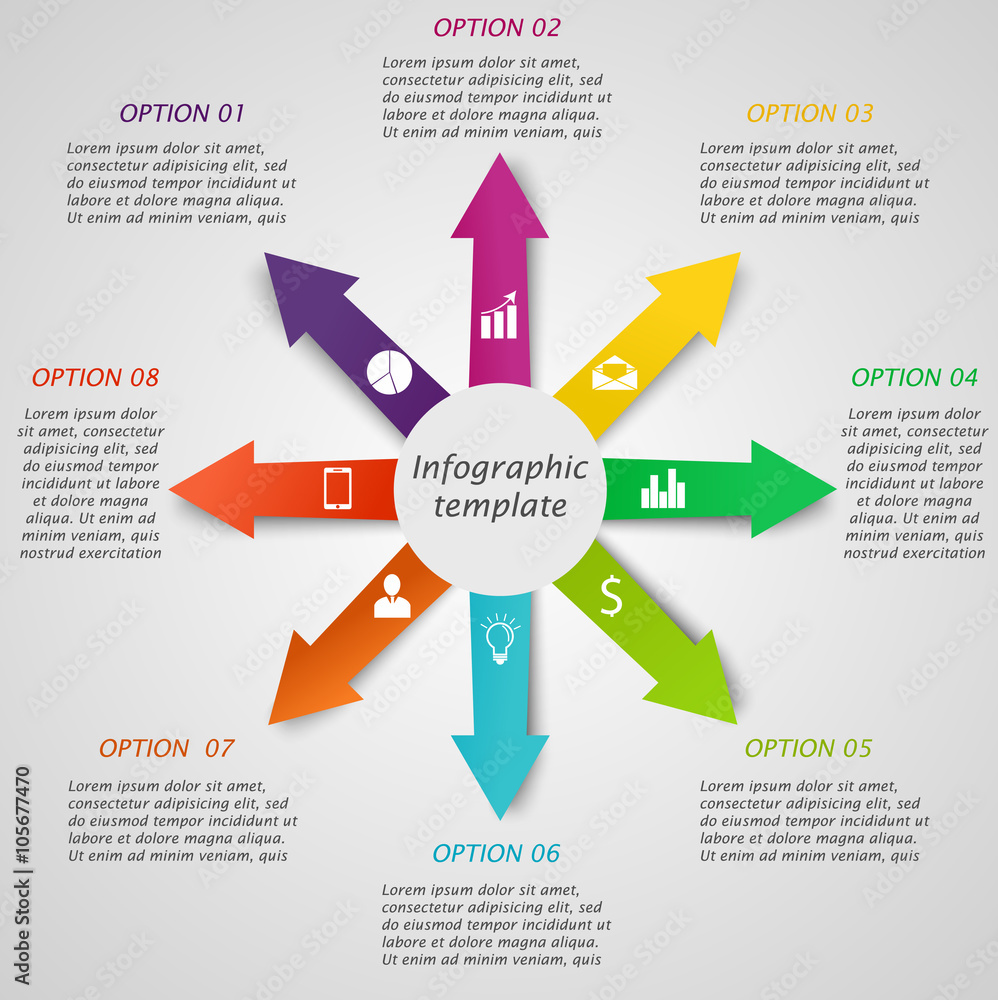 Infographic arrow template Stock Vector | Adobe Stock