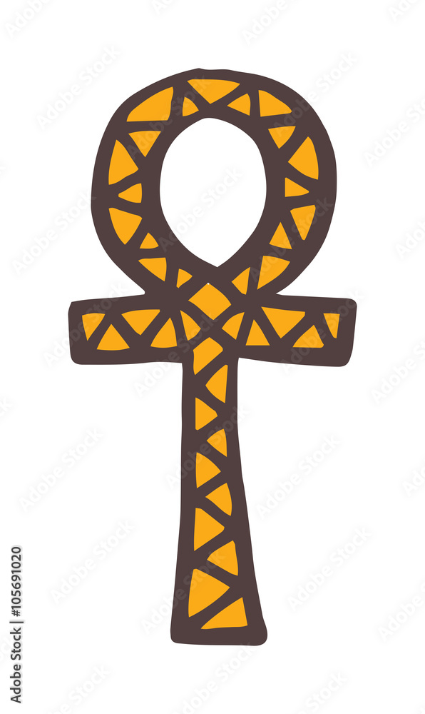 Egypt symbols Ankh Hieroglyph on white background Stock Vector | Adobe ...
