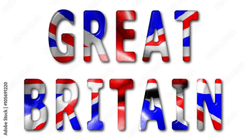 Great Britain Word With Flag Texture Stock Illustration | Adobe Stock
