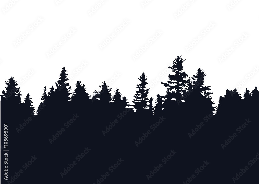 Forest silhouette Stock Vector | Adobe Stock