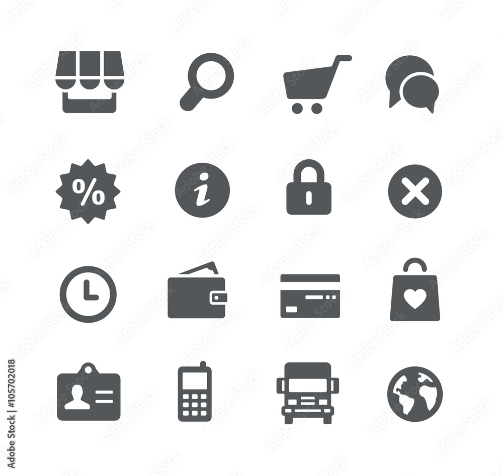 Online Store Icons -- Utility Series Stock Vector | Adobe Stock