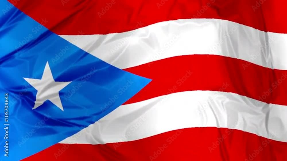 3D waving Puerto Rico flag background red, blue and white colors, Latin ...