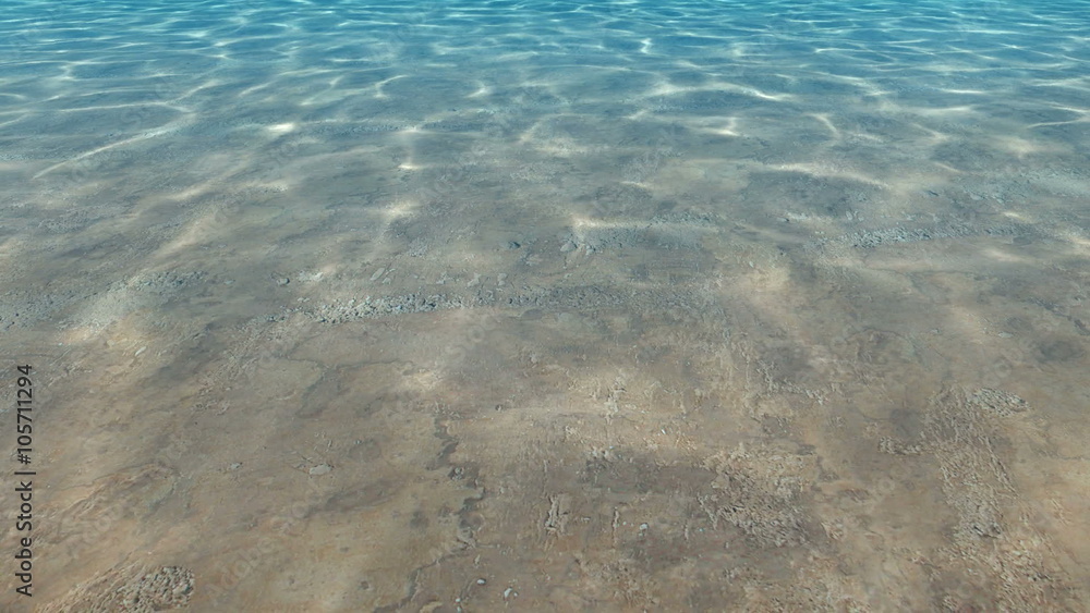 Clear ripply water in the shallows. Simple underwater background ...