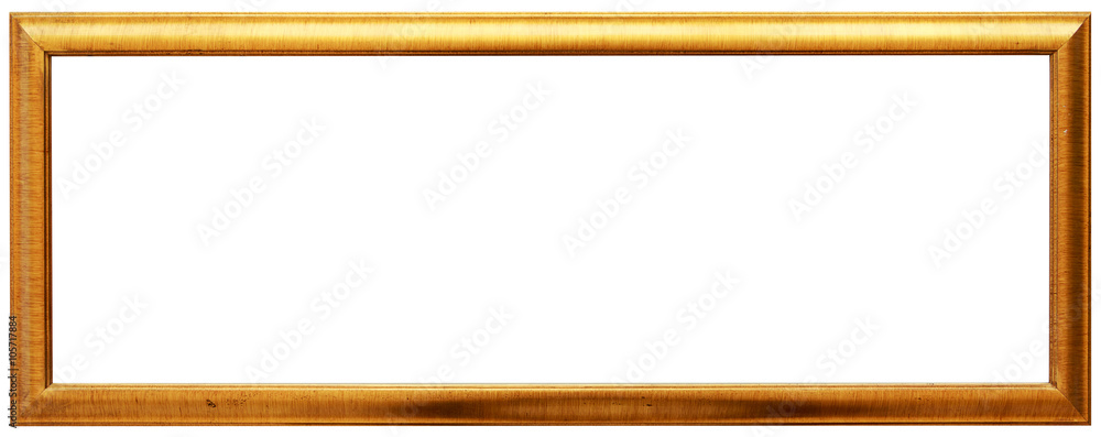 Golden vintage frame isolated on white. Gold frame wide and abstract ...