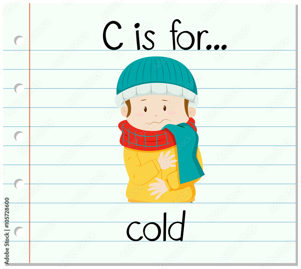 Flashcard letter C is for cold Stock Vector | Adobe Stock