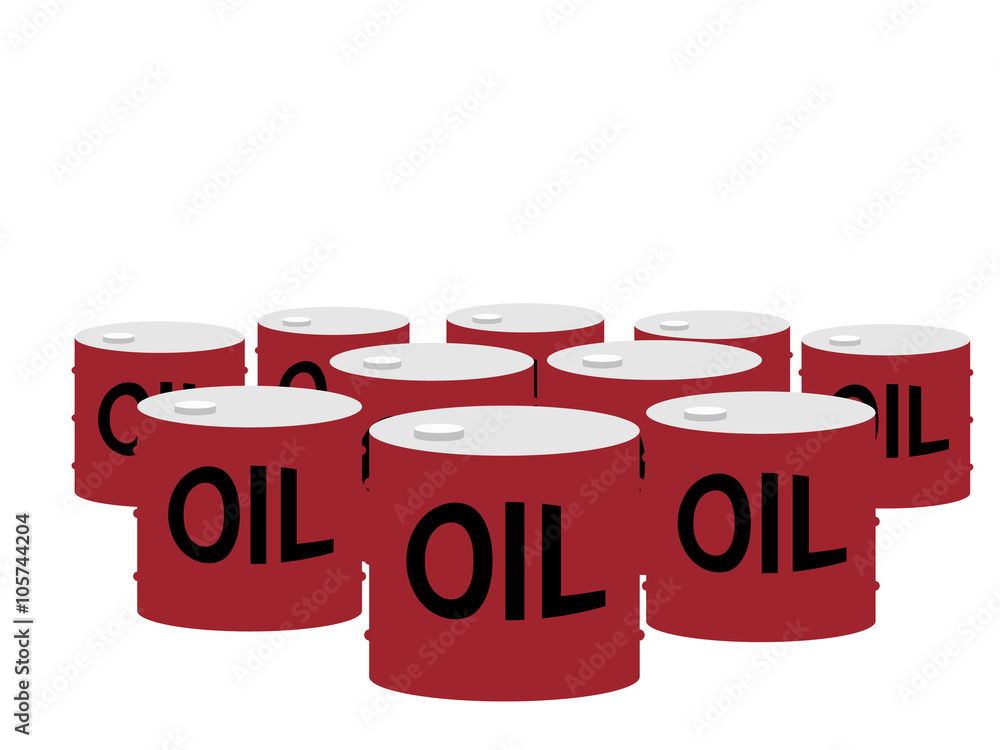 This cartoon-like flat vector illustration depict the drum cans of oil ...