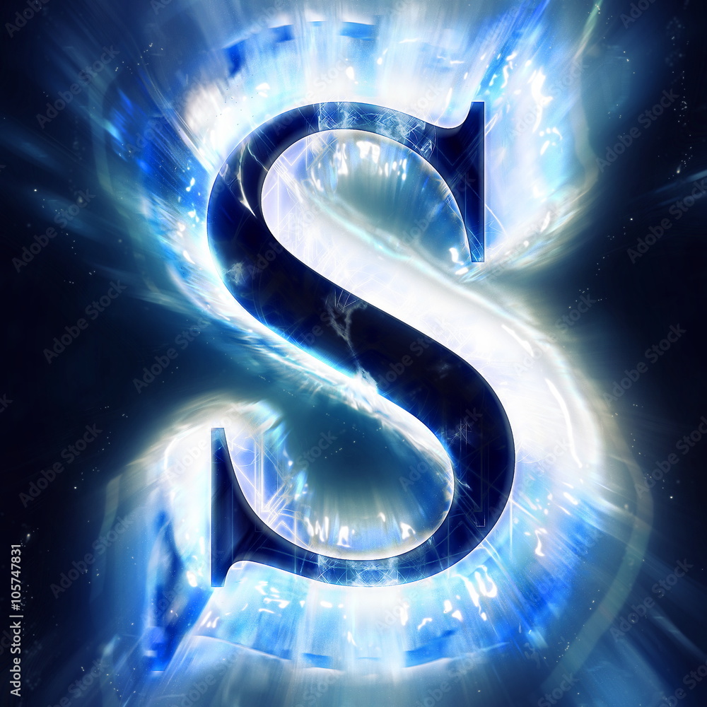 The Letter S In Blue Fire