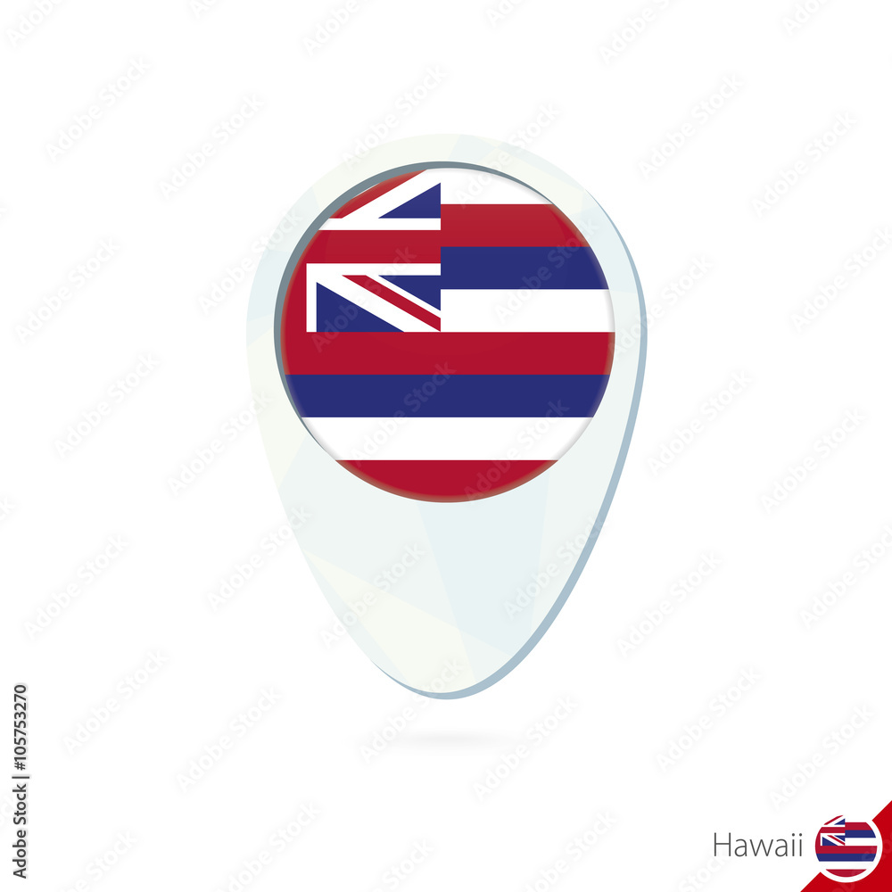 USA State Hawaii flag location map pin icon on white background. Stock ...