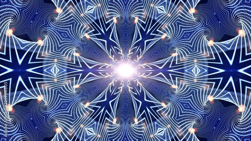 Changing forms of blue animated rotation background. Abstract motion background. Loop ready ...