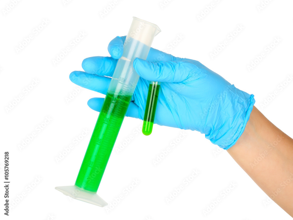 Hand Holding Graduated Cylinder Stock Photo | Adobe Stock