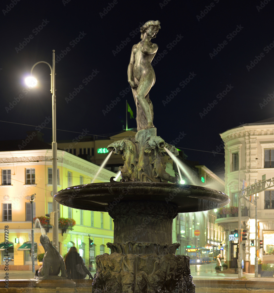 Havis Amanda Fountain derives its name from central figure, bronze ...