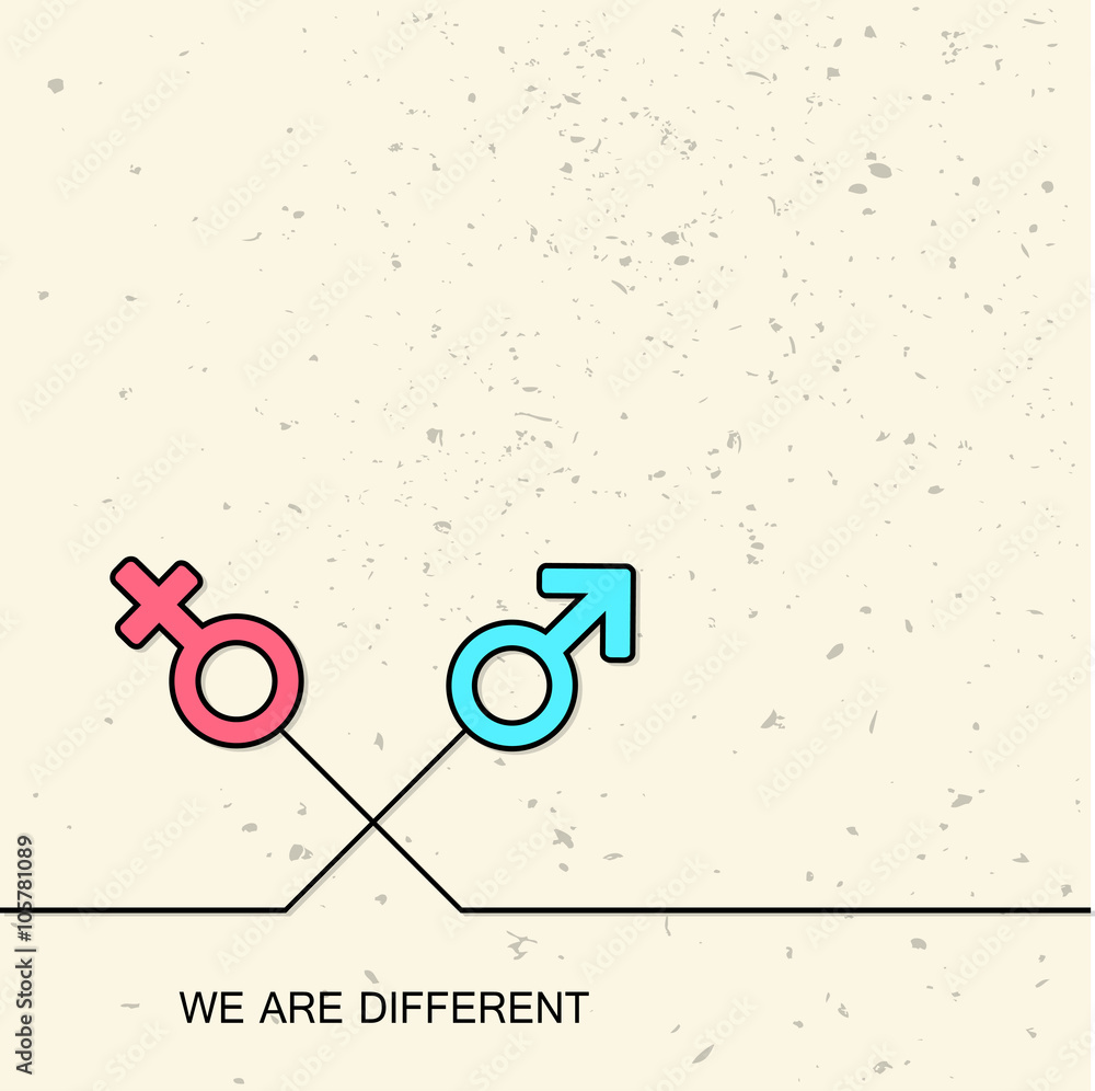 Gender Differences Icon On A Background Vector Illustration About Man Woman Sex Differences
