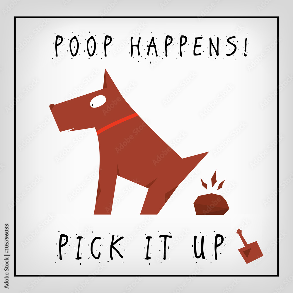 cartoon vector illustration of cute dog dumped poop Stock Vector ...