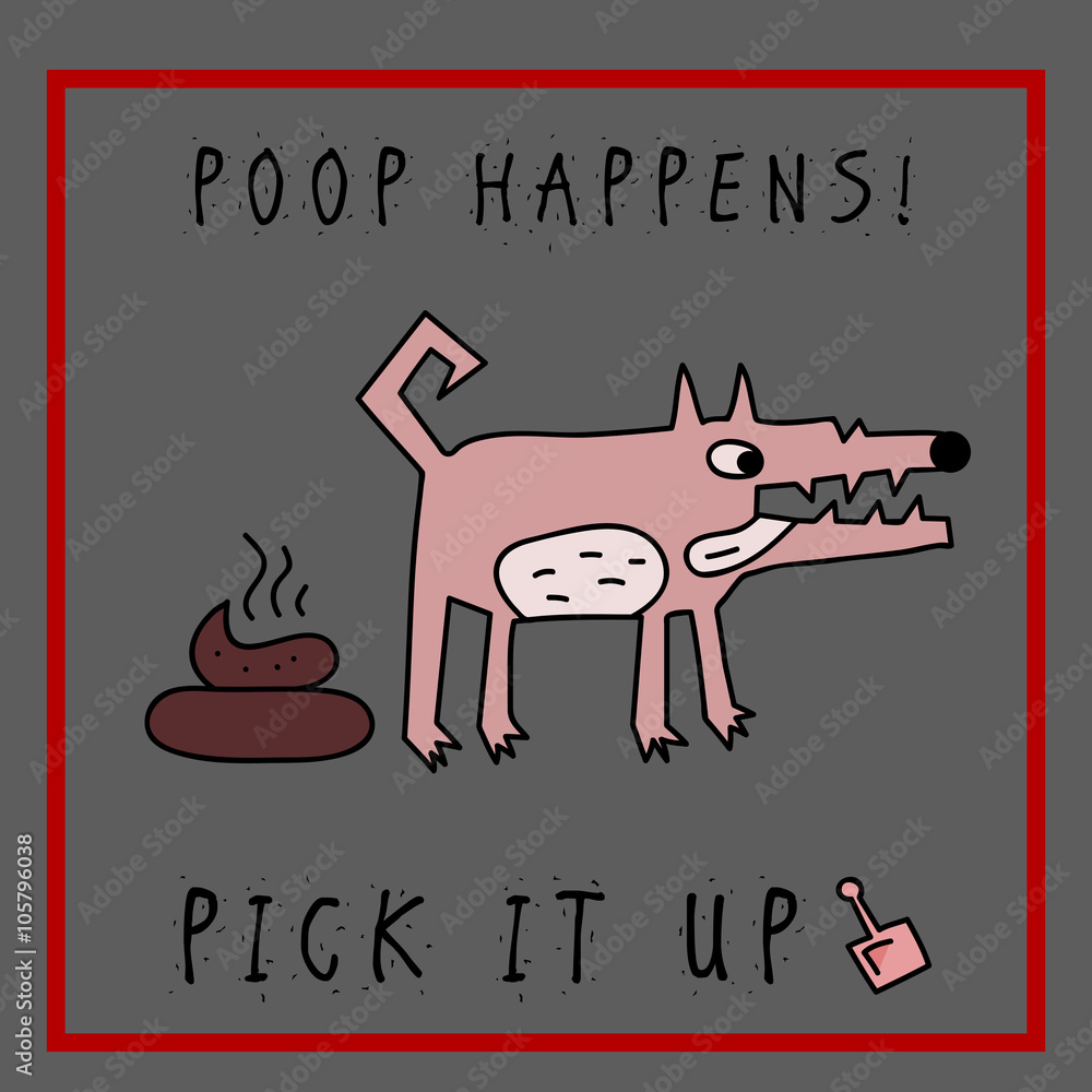 cartoon vector illustration of cute dog dumped poop Stock Vector ...