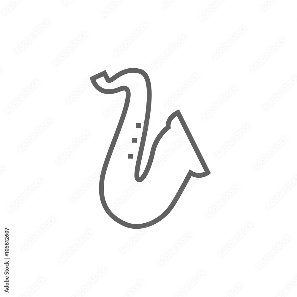 Saxophone line icon. Stock Vector | Adobe Stock