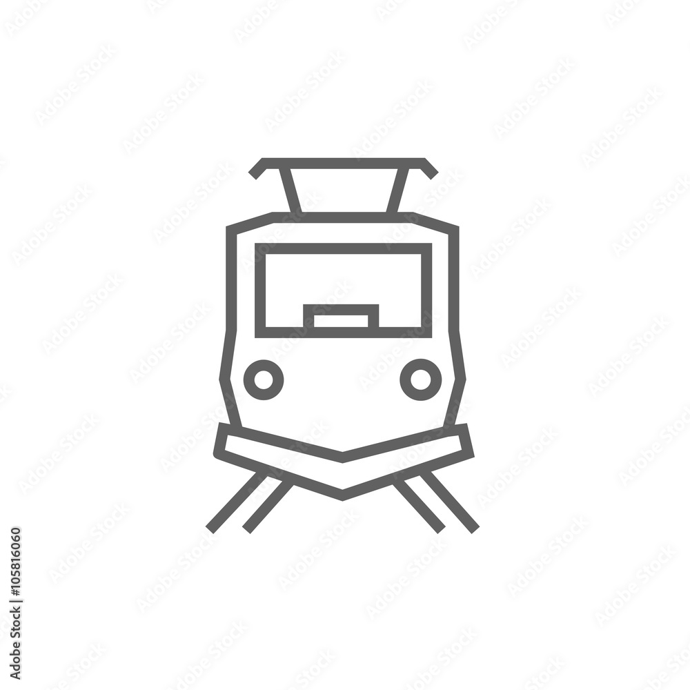 Front view of train line icon. Stock Vector | Adobe Stock