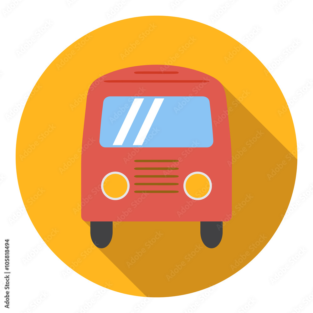 Bus icon, flat style Stock Vector | Adobe Stock