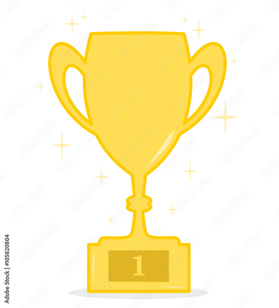 cartoon trophy isolated on white background vector illustration Stock ...