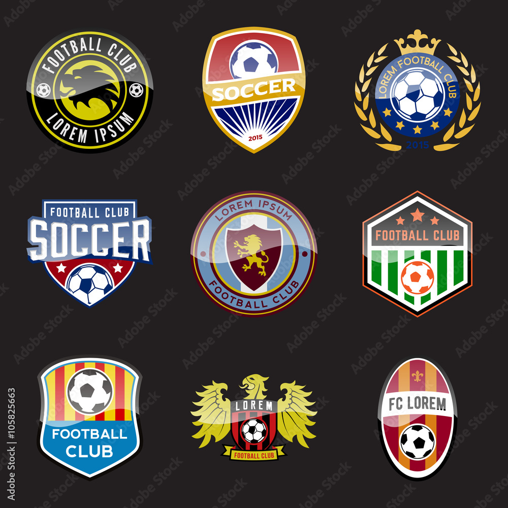 set of football (soccer) crests and logos Stock Vector | Adobe Stock