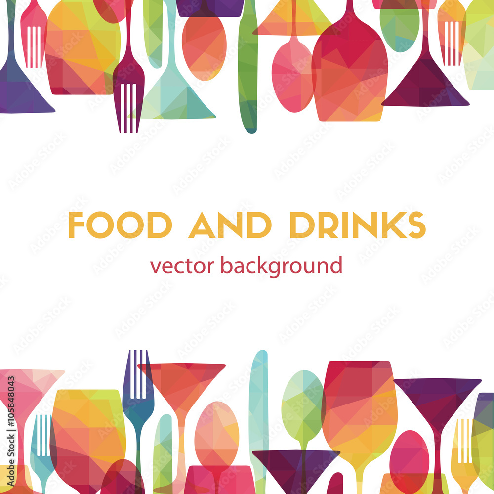 Pattern background. Food and drinks Stock Vector | Adobe Stock
