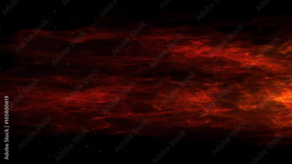 Animation of huge fireball flame blasting beam from left to right and ...