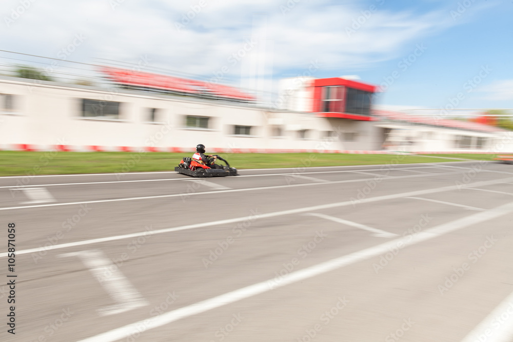 Super kart racing team. The racer on carting. Two Races on cartings ...