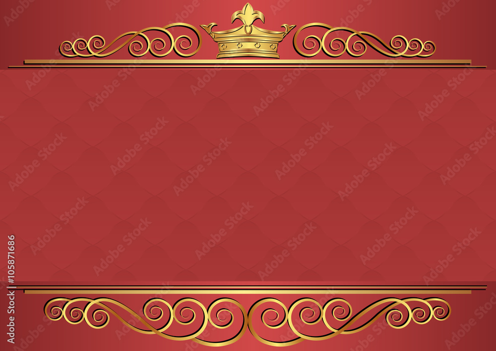 royal background with golden crown and ornament Stock Vector | Adobe Stock