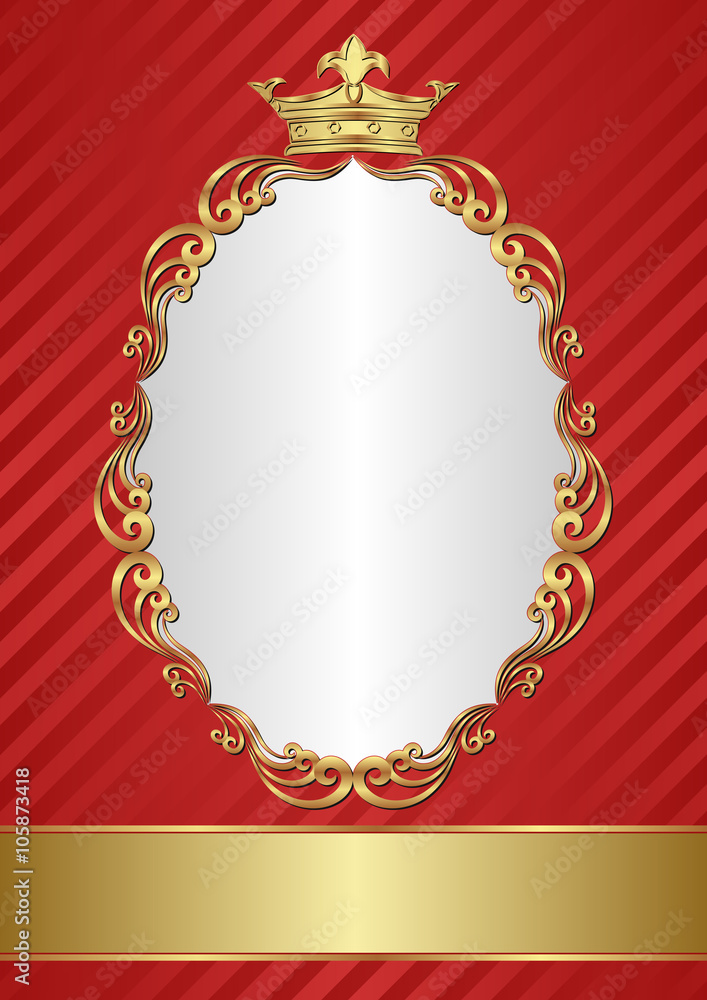 royal background with golden crown and frame Stock Vector | Adobe Stock
