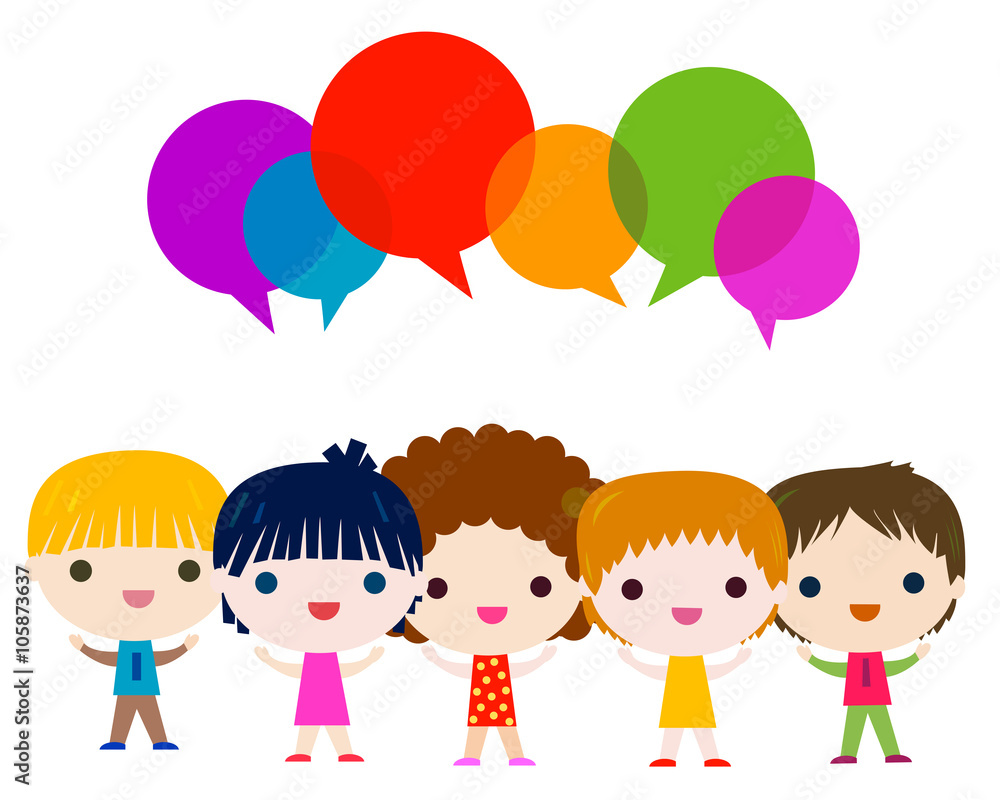 kids talking Stock Vector | Adobe Stock