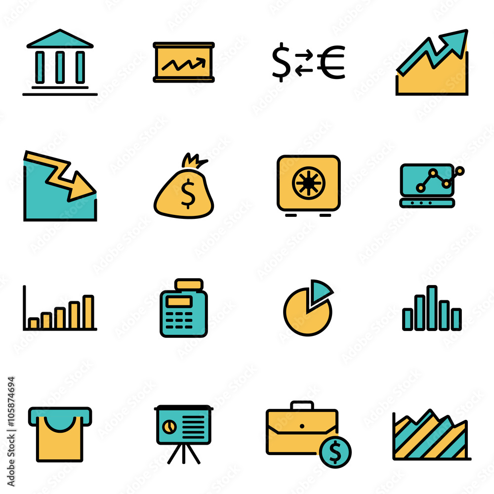 Trendy flat line icon pack for designers and developers. Vector line ...