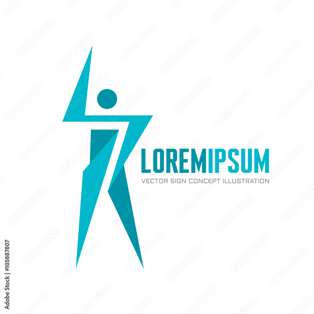 Human character vector logo concept illustration. Abstract man figure ...