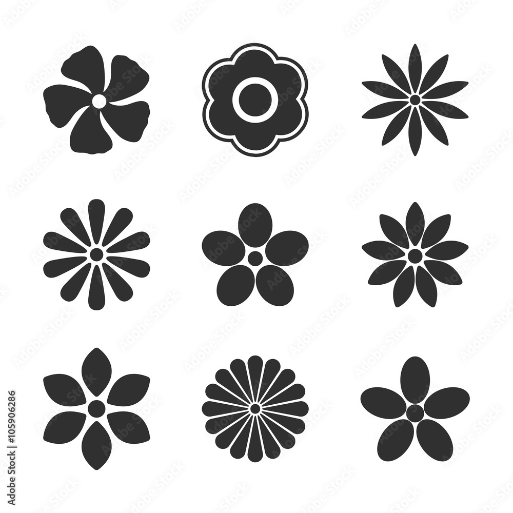 Flower bud set, vector illustration Stock Vector | Adobe Stock