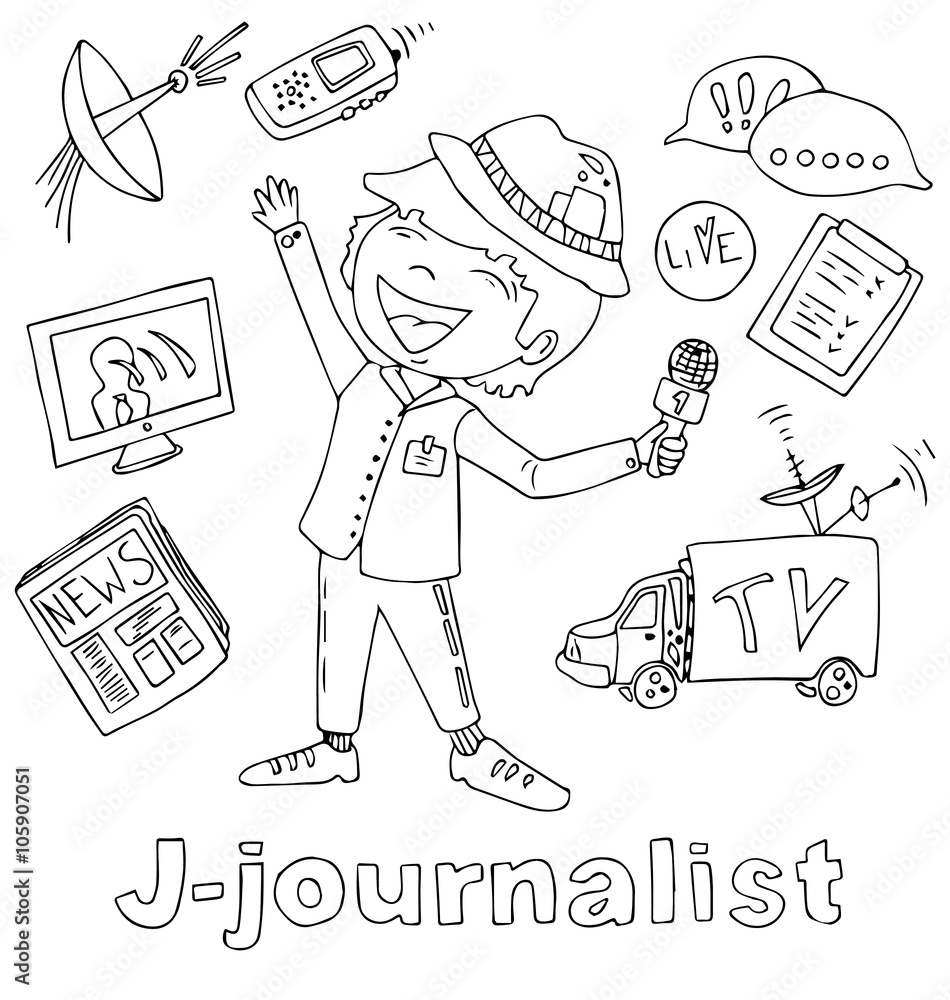 the professions in alphabetical order cartoon hand drawn outline for ...
