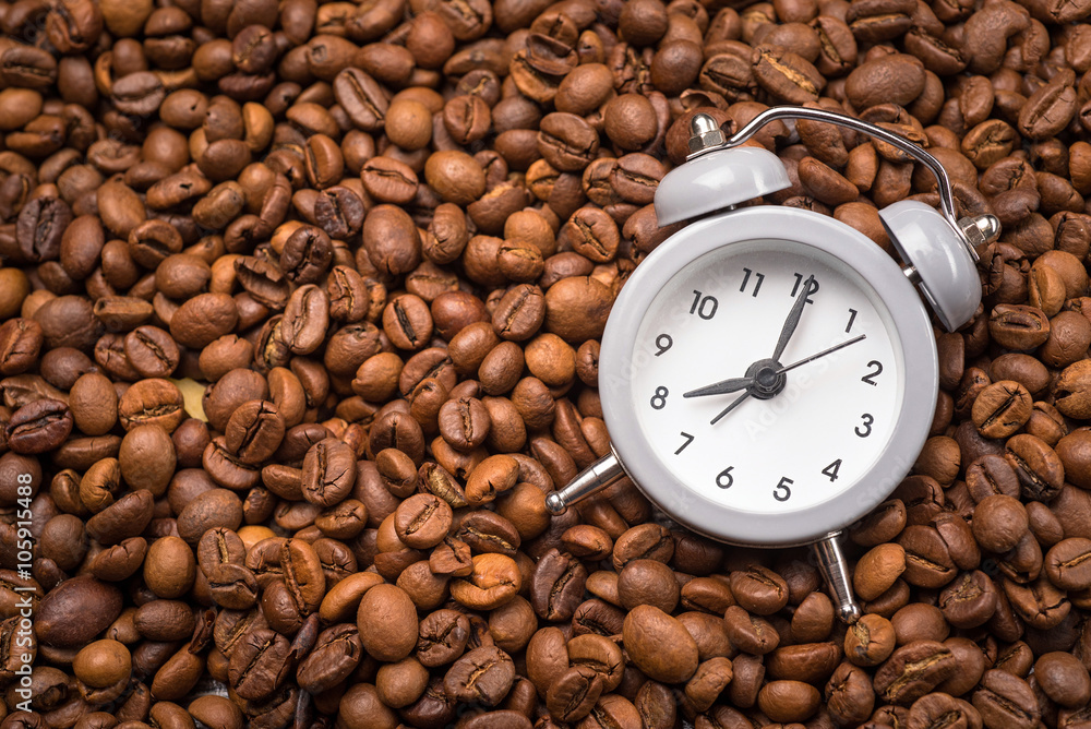 clock and coffee Stock Photo | Adobe Stock