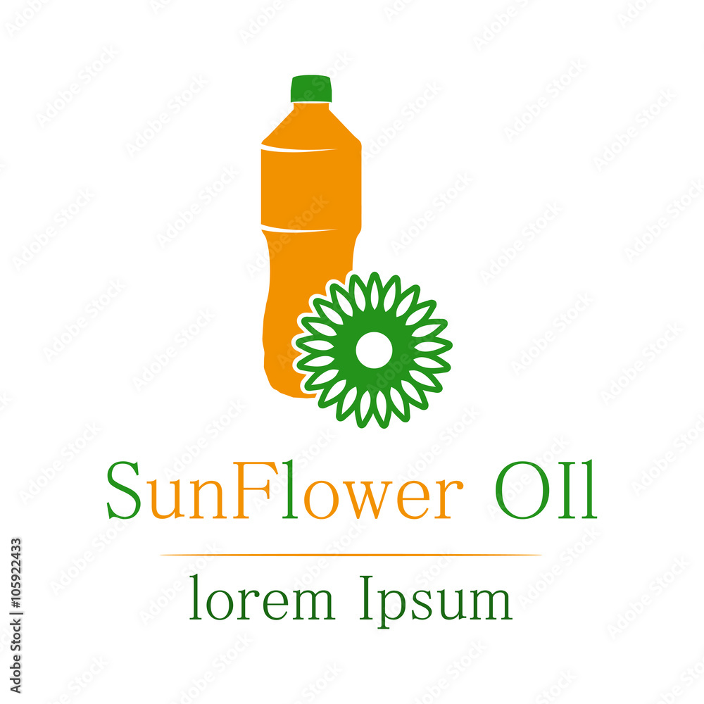 Sunflower Oil logo Stock Vector | Adobe Stock