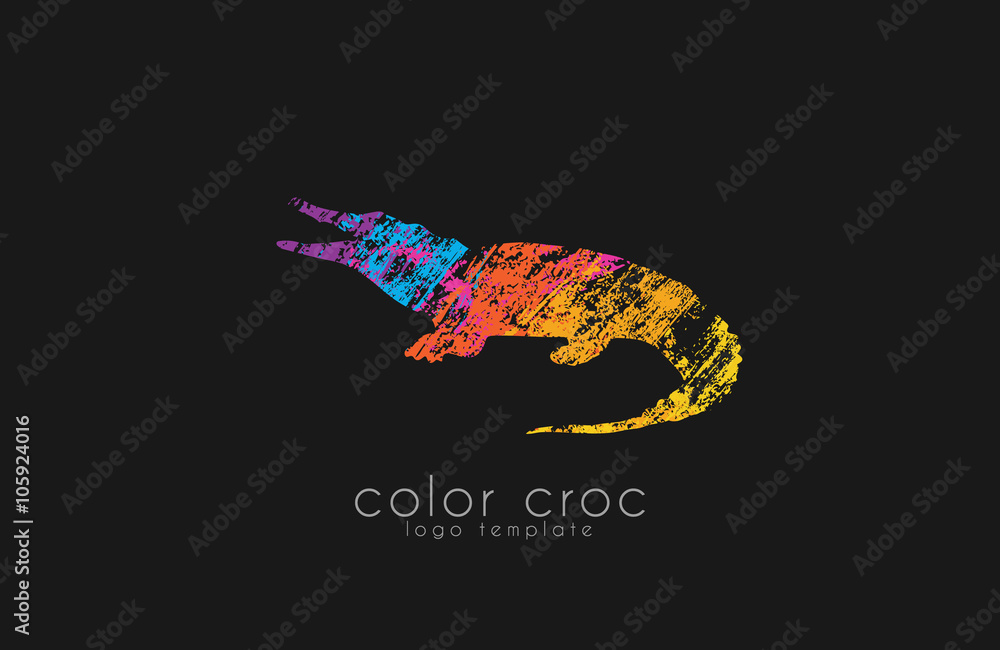 crocodile logo design. color croc. animal logo. Stock Vector | Adobe Stock