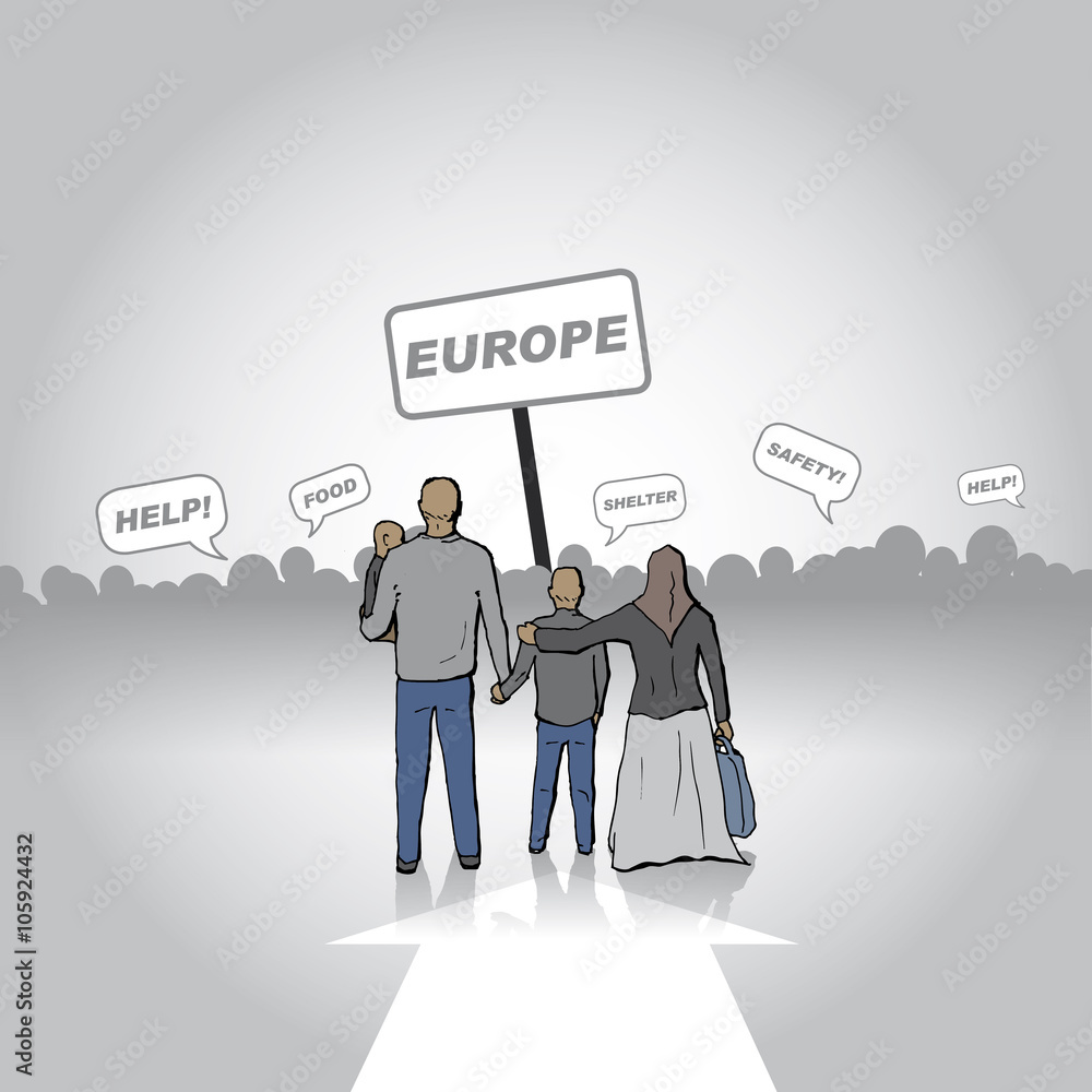 Refugees migration form Africa to Europe, Imigration political theme ...