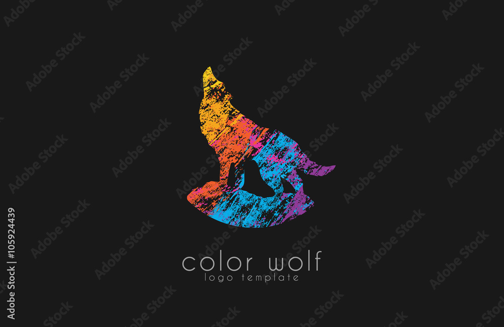 Wolf logo. Color wolf logo design. Animal logo. Stock Vector | Adobe Stock