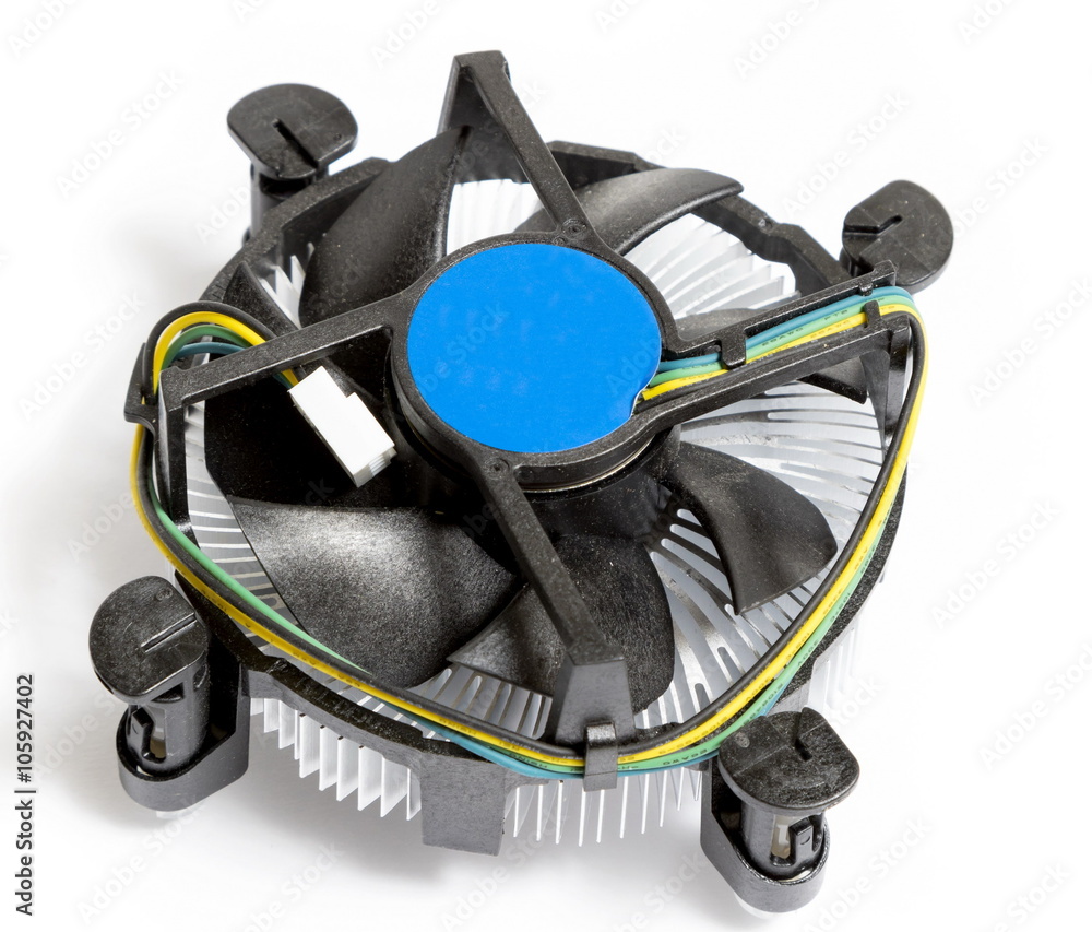 CPU fan with aluminum radiator Stock Photo | Adobe Stock