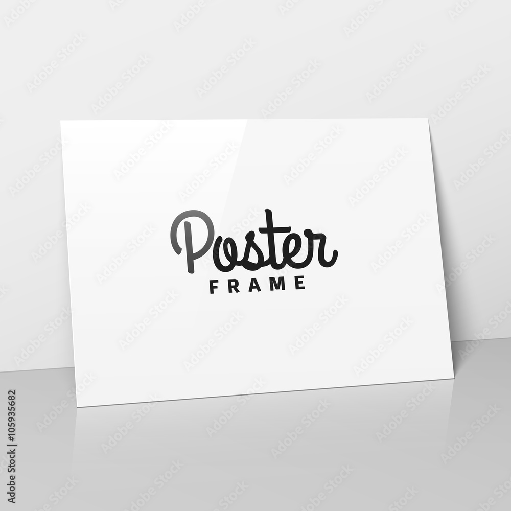 Horizontal poster presentation template standing on the floor Stock ...