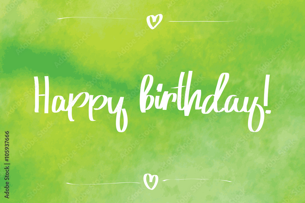 Happy Birthday Script green Stock Vector | Adobe Stock