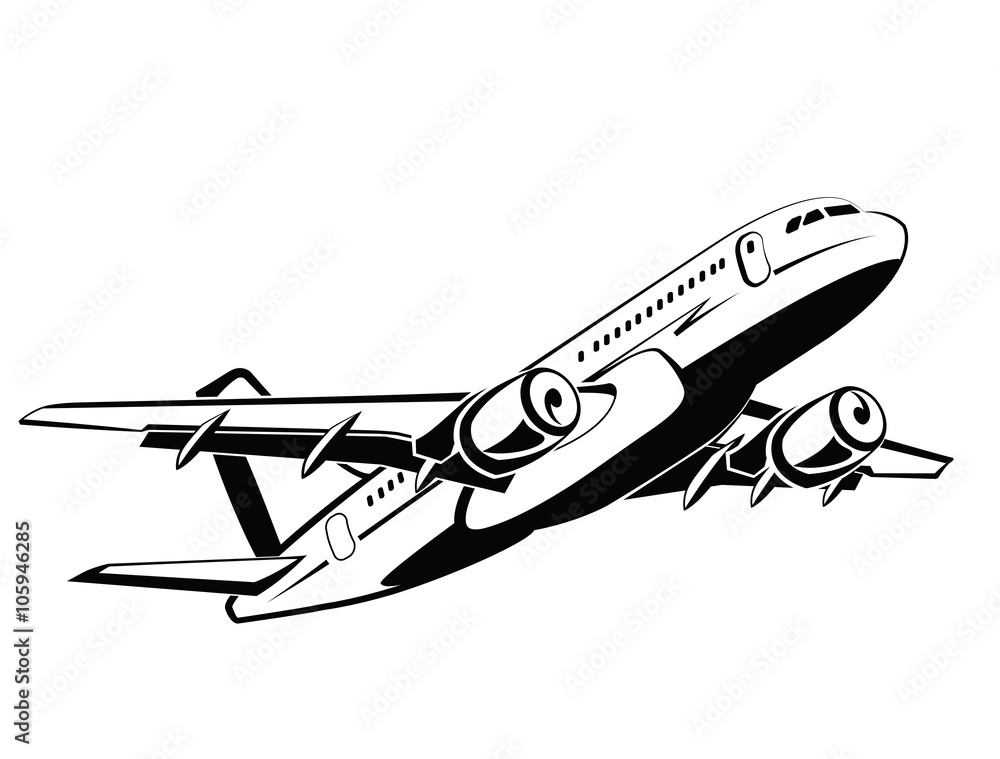 Airplane Taking Off Clipart