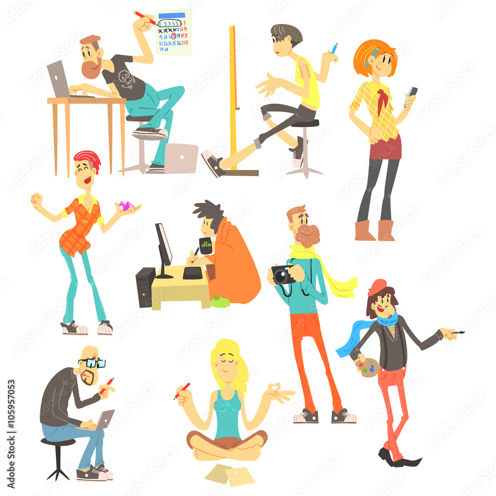 Creative People Set Stock-Vektorgrafik | Adobe Stock