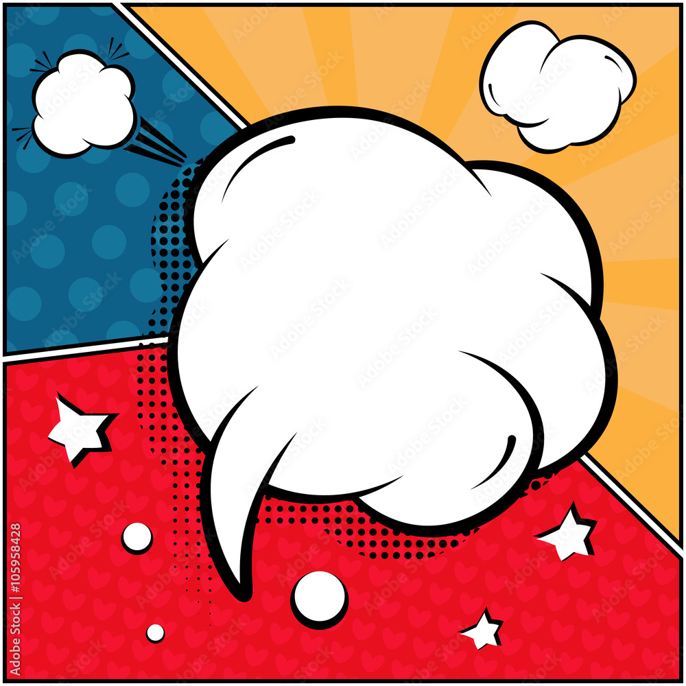Set of comic bubbles and elements in pop art,with halftone shado Stock ...