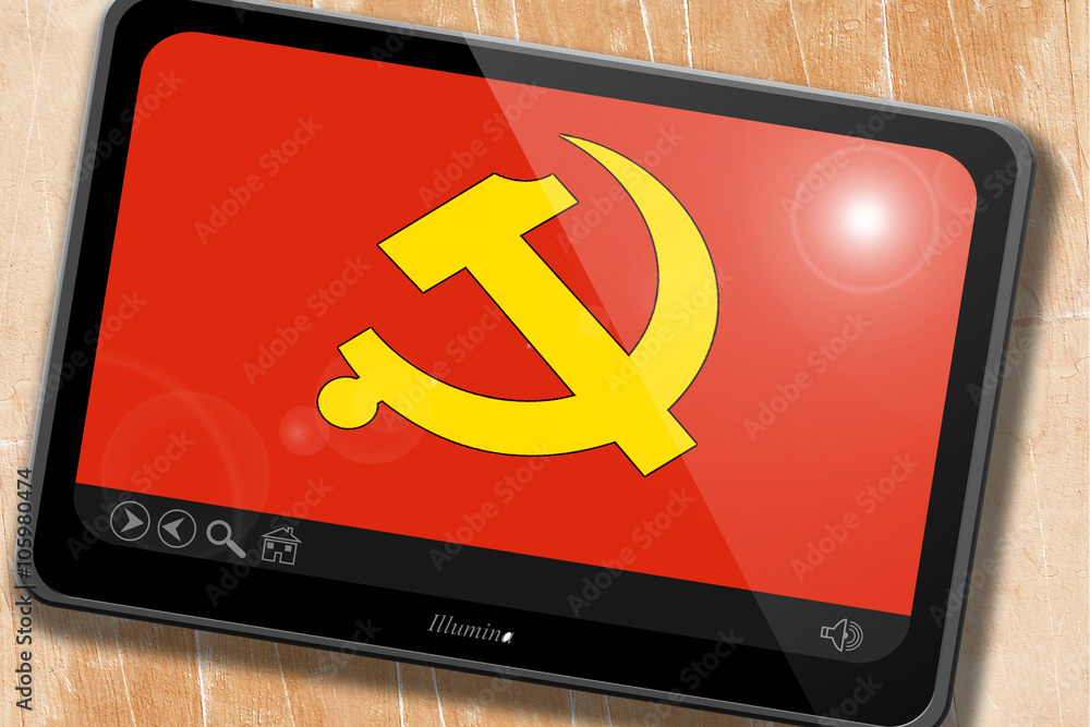 Communist sign with red and yellow colors Stock Illustration | Adobe Stock