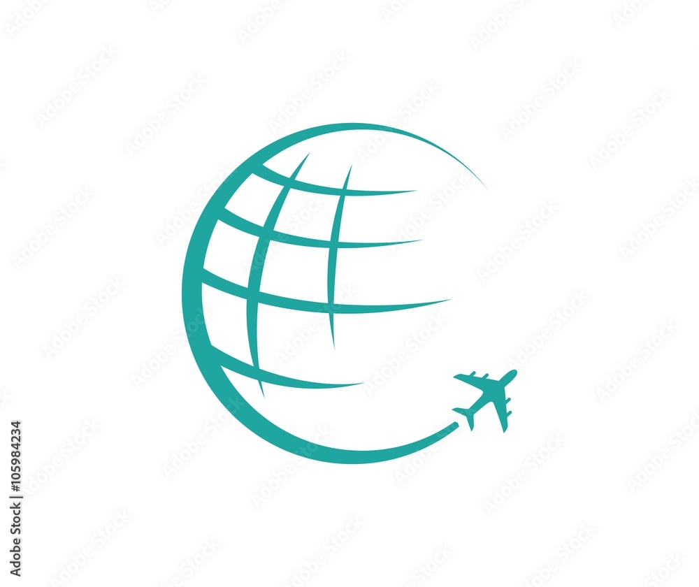Globe travel logo Stock Vector | Adobe Stock
